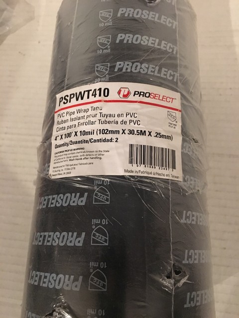 Pro Select 2 PVC 4” X 100' X 10mil Pipe Wrap PSPWT410 Protection Tape ...