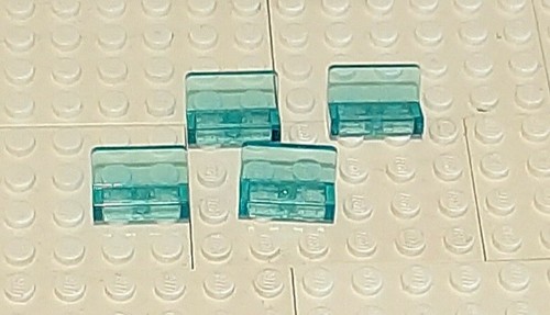 4 x Lego Trans Light Blue 1x2x1 Panel With Rounded Corners (4865b ...