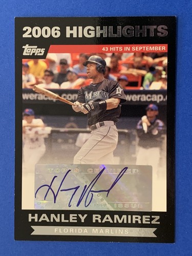 HANLEY RAMIREZ (NL ROY) Signed 2007 Topps FLORIDA MARLINS-RED SOX ...