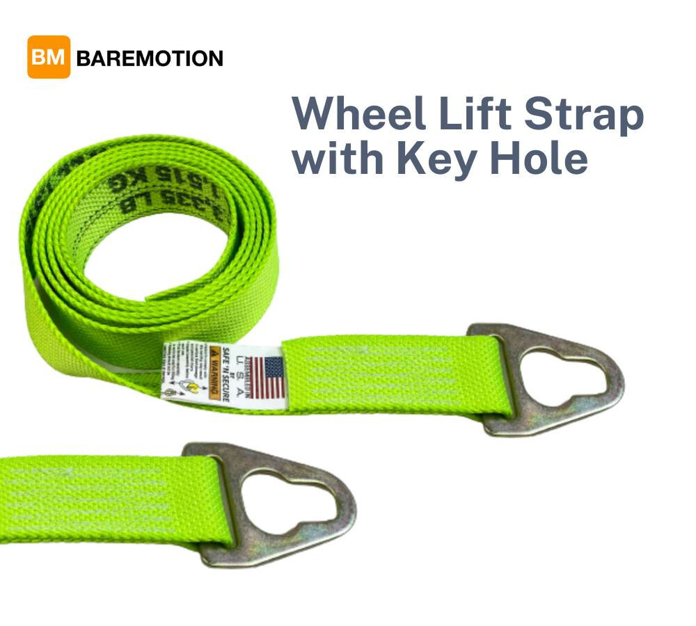 2" x 8' Hi-Vis Green Chevron Wheel Lift Strap w/ Keyhole Tow Truck 2 ...