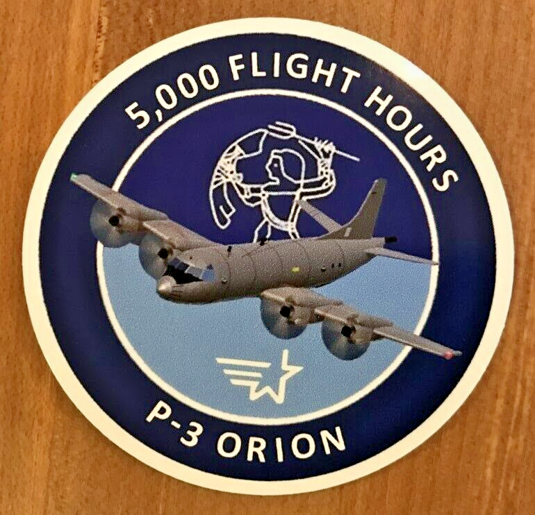 P-3 ORION 5,000 FLIGHT HOURS MILESTONE STICKER VQ VP PATRON PATROL ...