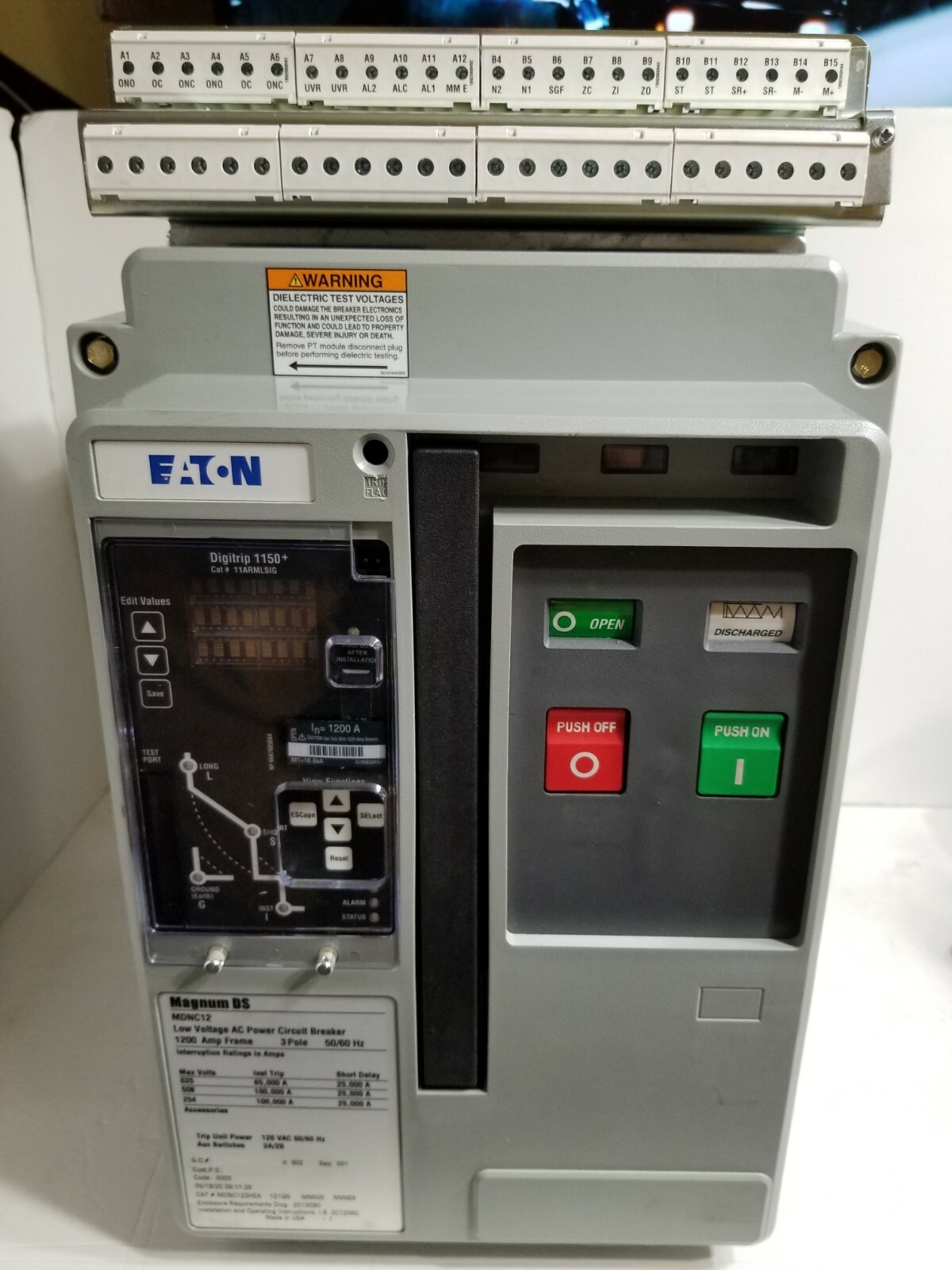 NEW Eaton Magnum DS MDNC12 1200A MDNC123HEA 3P 600V Digitrip 1150 ...