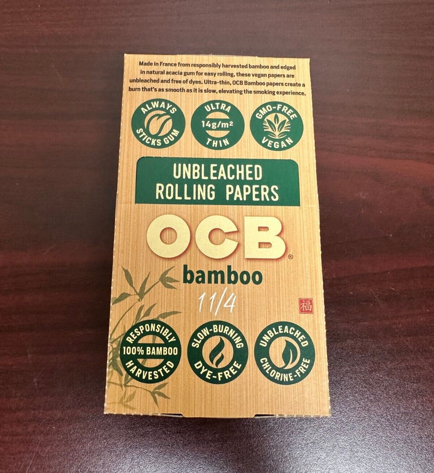OCB BAMBOO 1 1/4 Cigarette Rolling Papers 24ct -FULL BOX | eBay