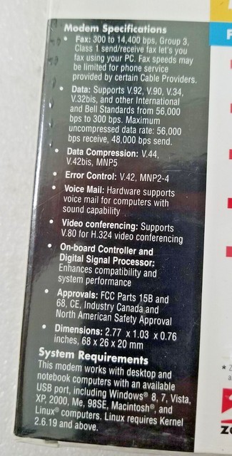 Zoom 3095 USB External Modem 56k Dialup for sale online | eBay