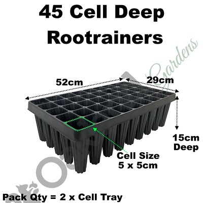 45 Cell Deep Rootrainer Plug Plant Seed Tray Root Trainers Tree Trays ...