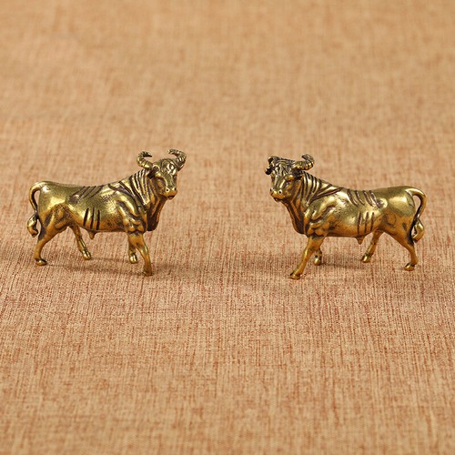 1 Pair Brass Cattle Figurines Small Statue House Decoration Animal ...