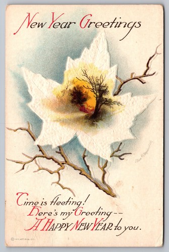 Postcard: New Year, Embossed, E. H. Clapsaddle, Int. Art Pub., Posted c ...