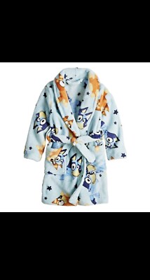 Disney Bluey Robe Girl Boy Toddler 4T Bathrobe Pajamas Cover Up Bingo ...