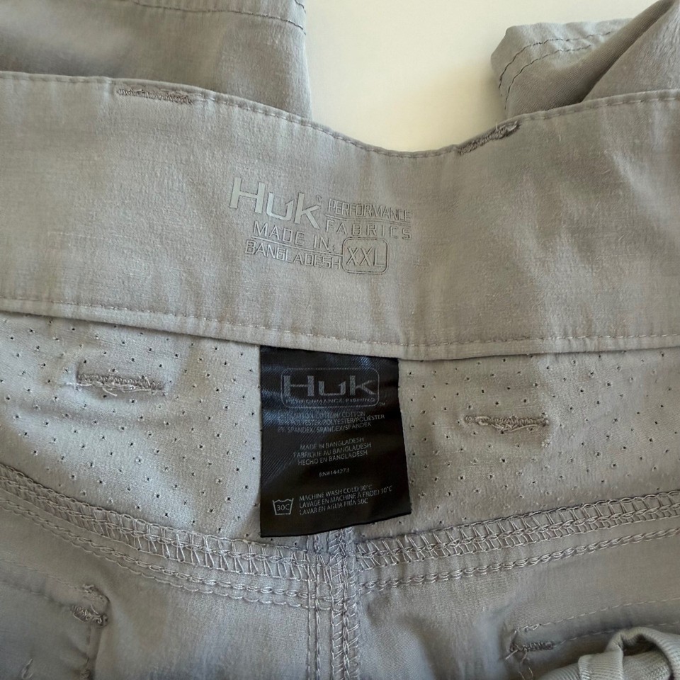 Huk Performance Fishing Next Level Light Gray Shorts Men's XXL 10 ...