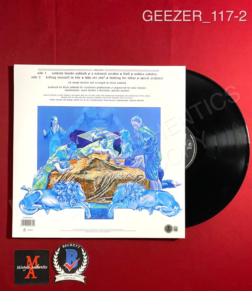 Geezer Butler Black Sabbath signed Sabbath Bloody Sabbath vinyl Beckett ...