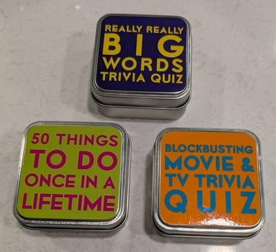 3 Mini Games in a Tin - Trivia, Movie Trivia, 50 Things To Do Once in a ...