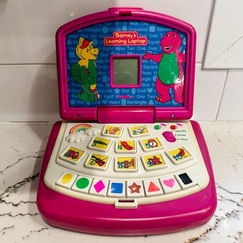 Vintage Barney's Learning Laptop 1999 Interactive Tiger Toy Educational ...