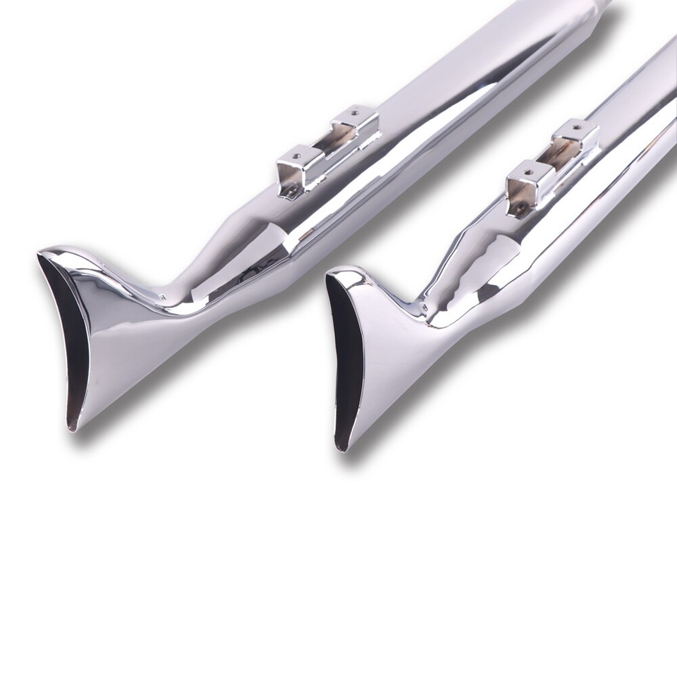 36" Chrome Fishtail Slip on Muffler Fish Tail Exhaust For Harley ...