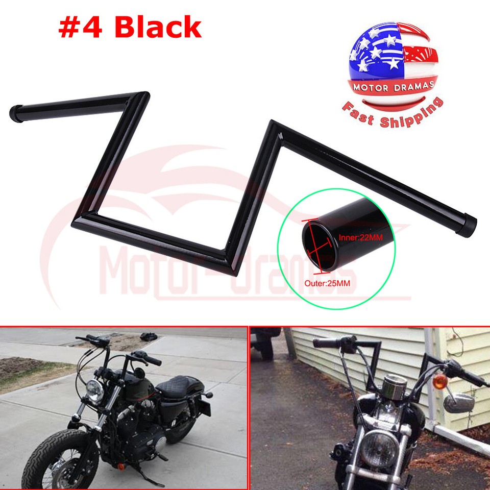 1" 7/8" Motorcycle Handlebars Drag Z Bar For Harley Honda Yamaha Suzuki ...