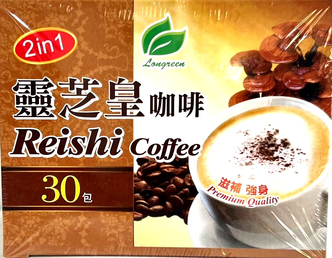 Longreen 2-In-1 Reishi Coffee 30 Sachets x 18g ( Pack of 12 )~03/2027 ...