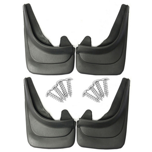 4Pcs Black ABS Plastic Car Fender Mud Flaps Mudguards Splash Guards ...