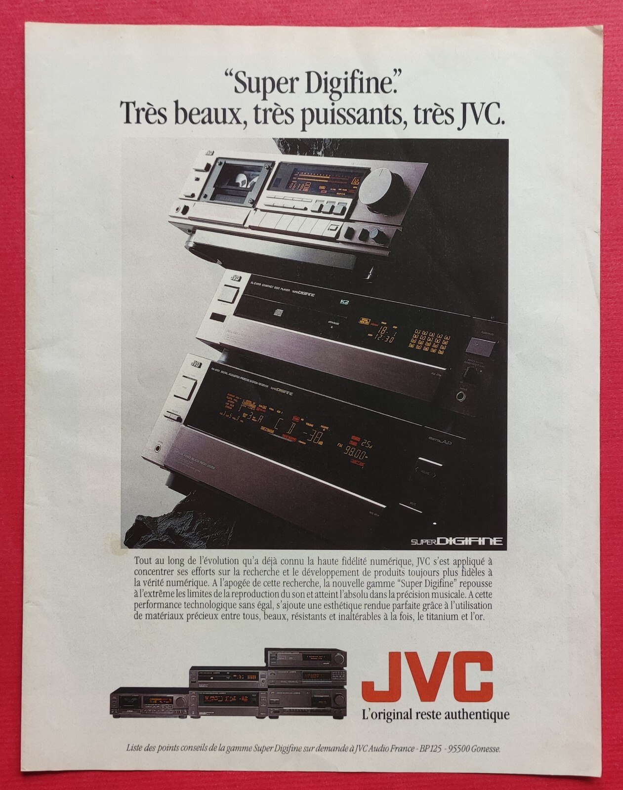 Publicité de presse 1989 Chaine HIFI JVC "Super Digifine" Beaux ...