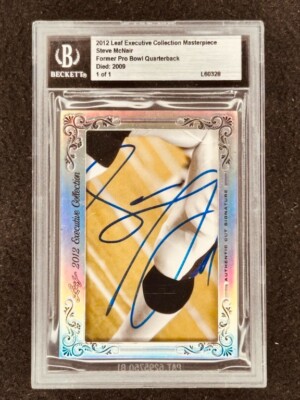 Steve McNair 2012 Leaf Masterpiece Cut Signature autograph card 1/1 JSA ...