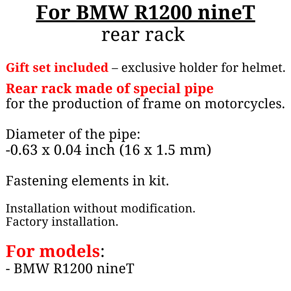 For BMW R nine T Rear rack R1200 nineT Rear luggage rack R 1200 nine T ...