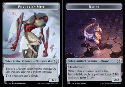1x Drone (008) // Phyrexian Mite (011) Token - Foil MTG Phyrexia: All ...