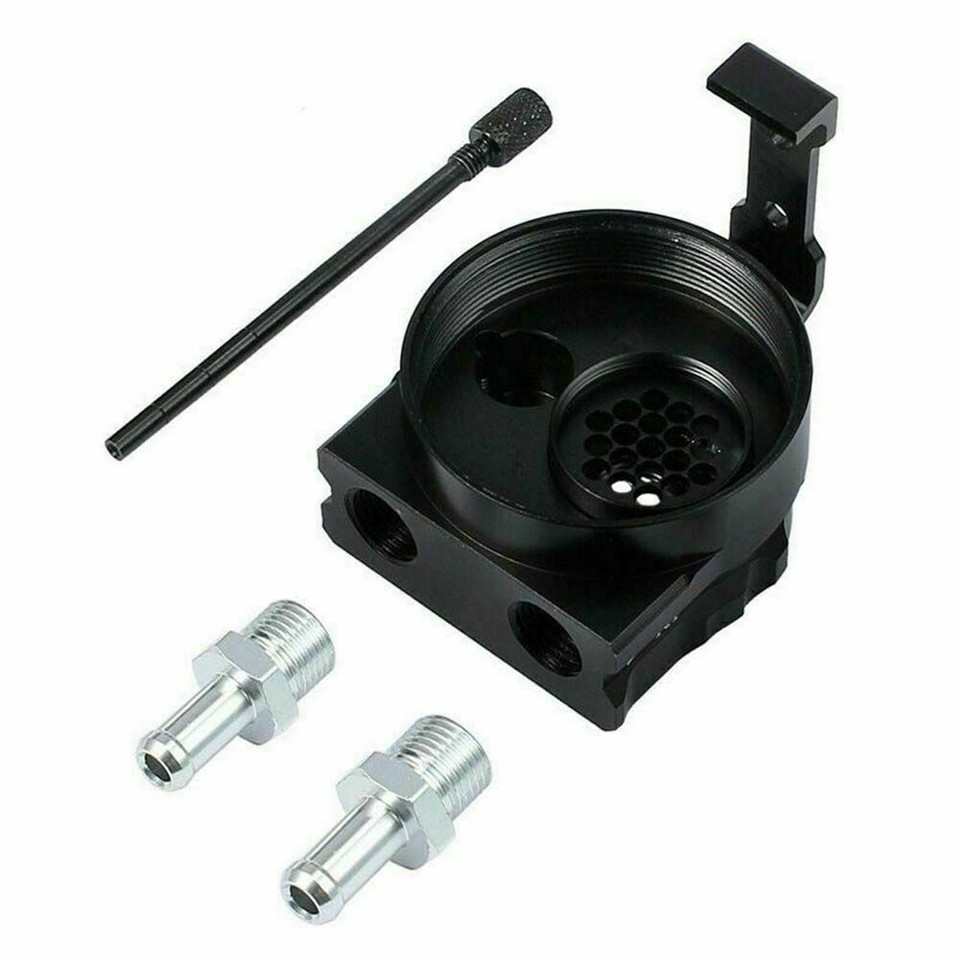 Oil Catch Can Kit Reservoir Baffled Tank with Breather Filter Universal ...