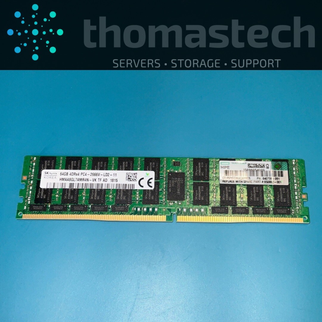 850882-001 HPE 64GB ECC DDR4-2666V-L LRDIMM MEMORY MODULE FOR PROLIANT ...