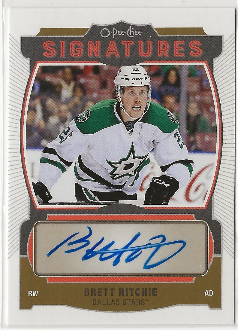 2015 2015-16 O-Pee-Chee Signatures Auto #SBR Brett Ritchie Dallas Stars ...
