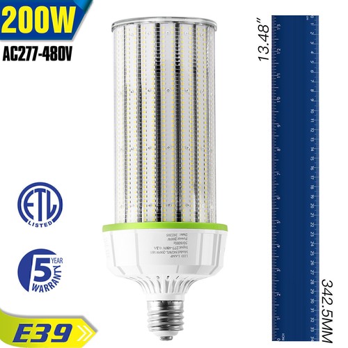 200W LED Corn Cob Light 6000K Large Area Bulb 480V (800W Equal) For ...