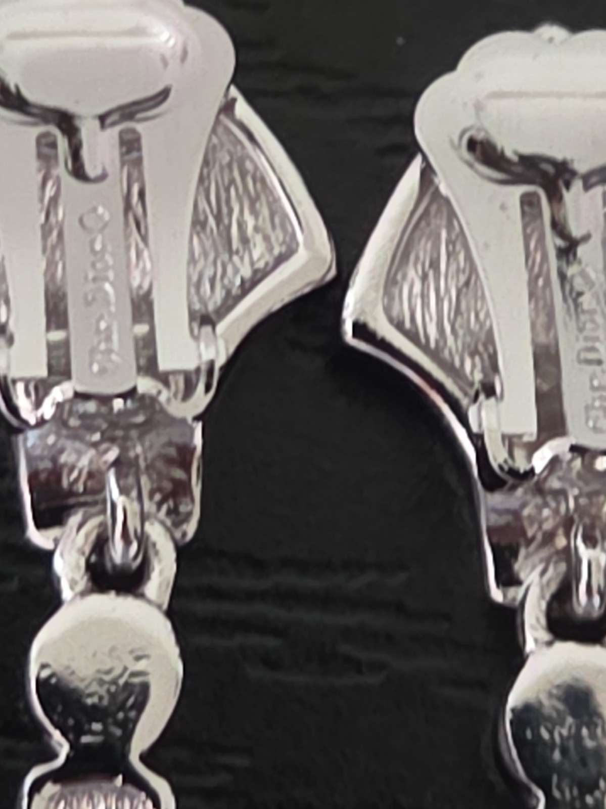 Vintage Christian Dior Silver Tone Art Deco Style Clip-On Earrings | eBay