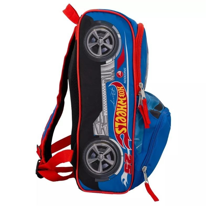 14" Hot Wheels 3D Backpack Twinduction Car Kids School Bag Blue #25 ...