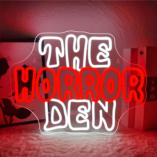 NOSUN The Horror Den Neon Sign Light for Happy Halloween Wall Decor for ...