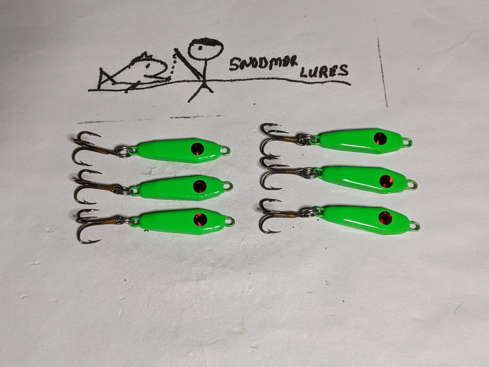 6 -1/4 OZ FISHING JIGGING CASTING LEAD SLAB SPOONS ICE FISHING Green | eBay