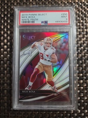 Nick Bosa 2019 PSA Select 250 White Prizm Field Level RC Rookie /35 PSA ...