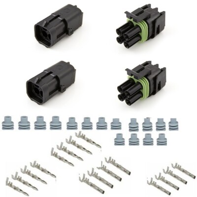DELPHI WEATHER PACK 4 PIN - CONDUCTOR SQUARE CONNECTOR KIT 16-14 GA ...