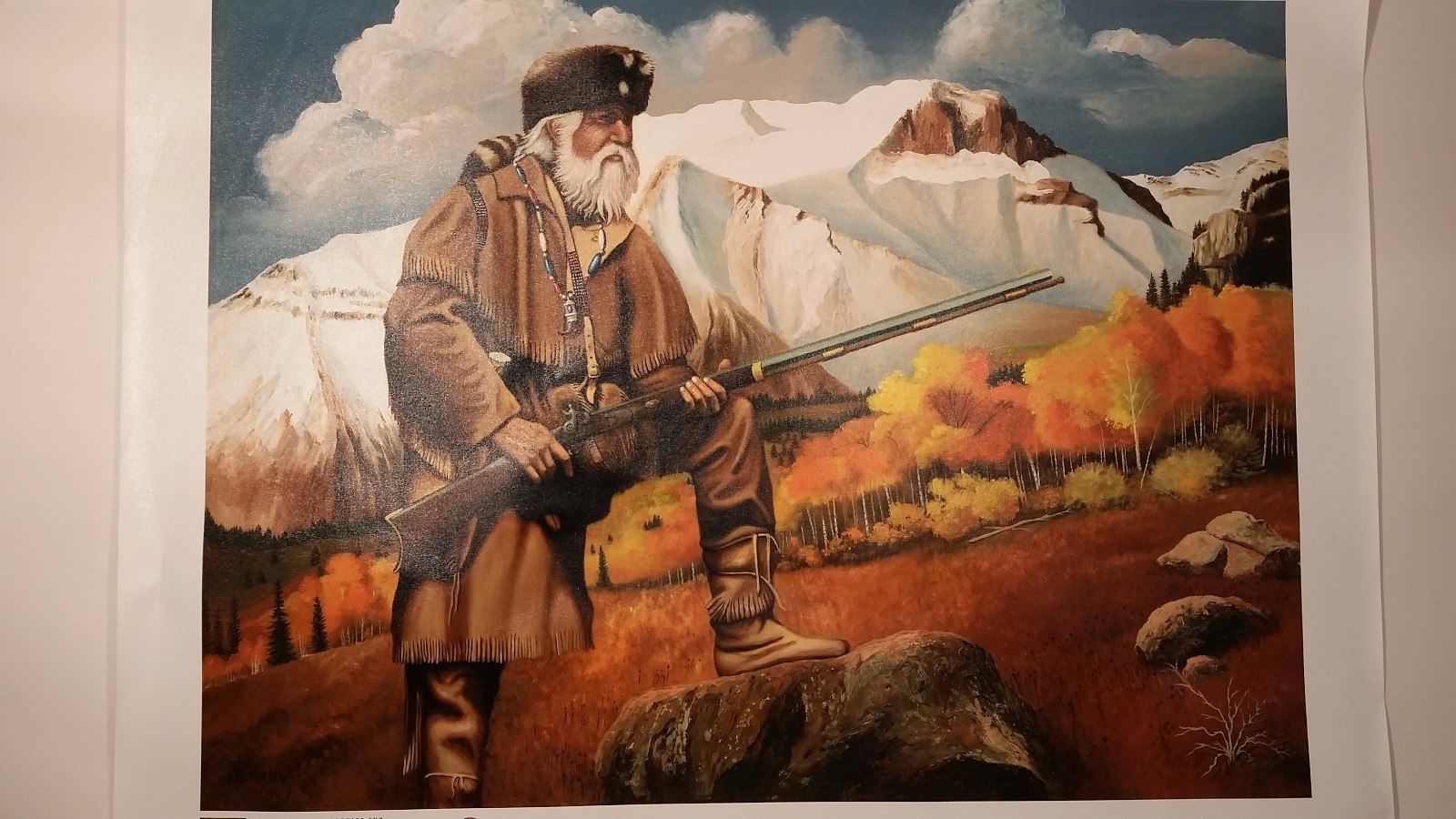 MOUNTAIN MAN, XLarge Giclee on Canvas, Trapper with Hawken Rifle, Bob ...