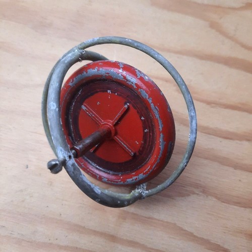Gyro Whirl Metal Top Toy Red Langson LMCO Chicago IL No. 46 | eBay