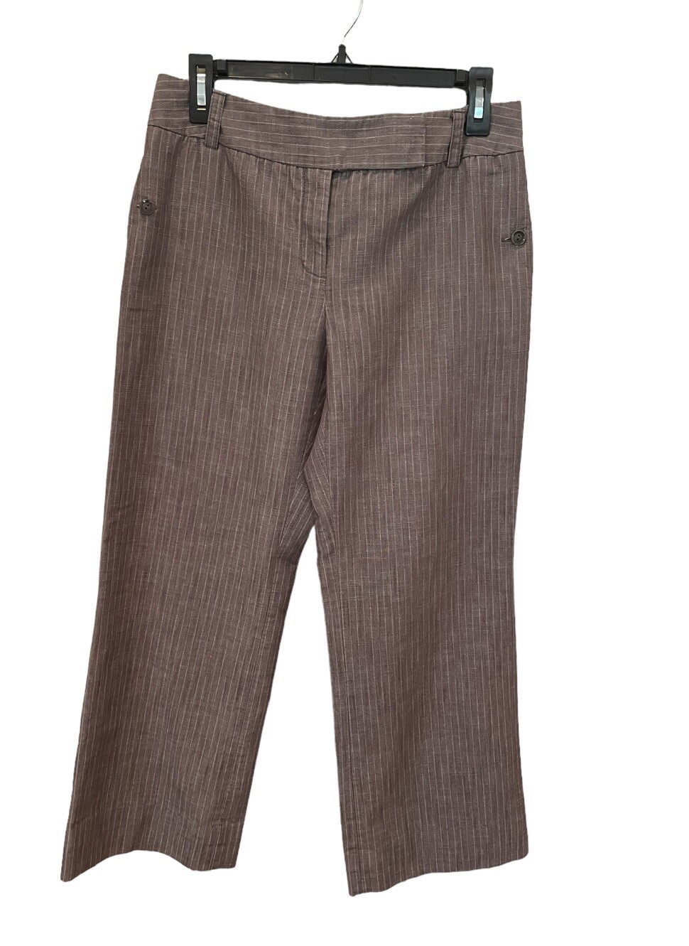 AGB Vintage Dress Pants Ladies Size 6 Gray Pinstripe Wide Leg 10” | eBay