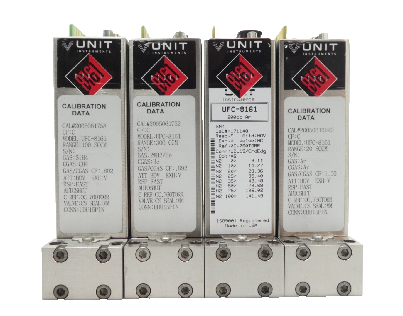 UNIT Instruments UFC Mass Flow Controller MFC UFC-3161 UFC-8165 Lot of ...