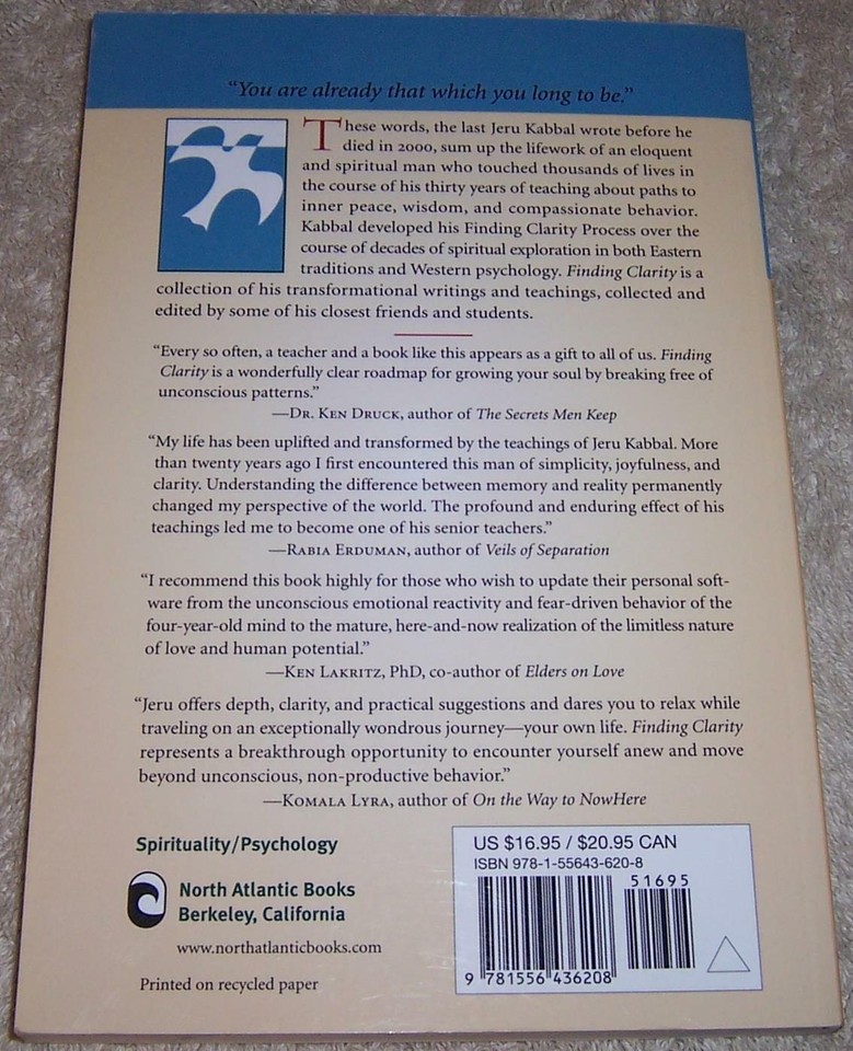 Finding Clarity: A Guide to the Deeper Levels of Your Being Jeru Kabbal ...