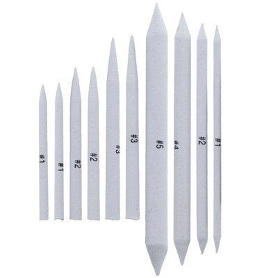 US Art Supply 10pc Blending Stump Tortillon Stick Set Pastel Chalk ...