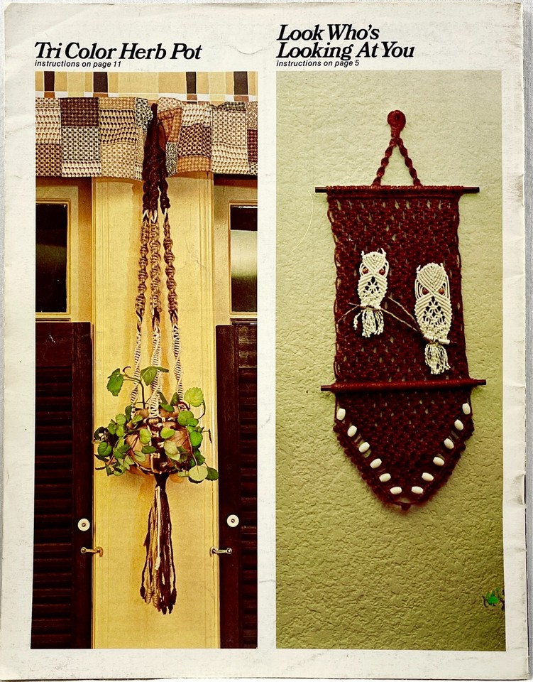 1970s Handy Craft Pak Macrame Why Knot 806 Macrame Pattern Book 12 ...