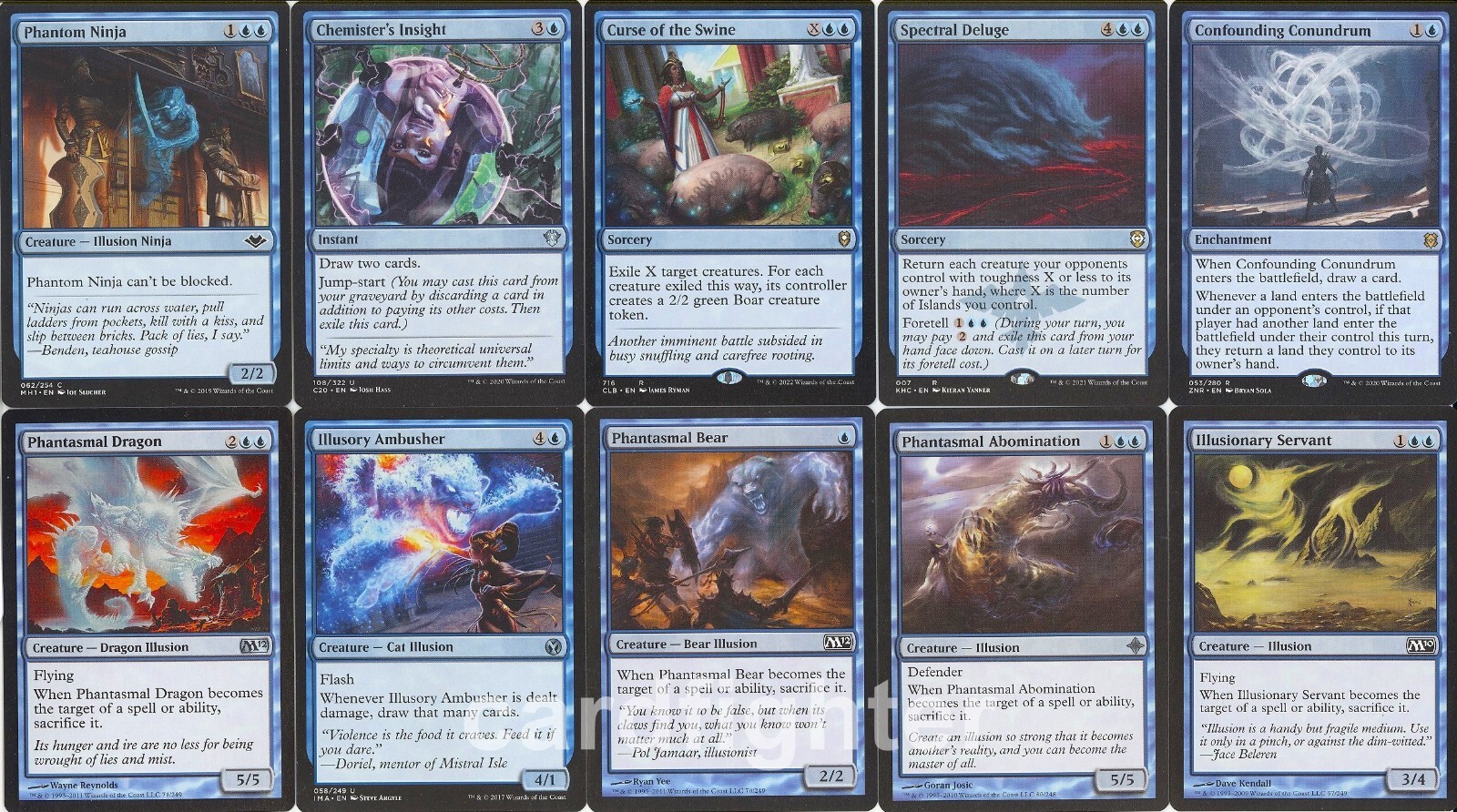 Illusion Tribal Commander EDH Deck - Minn, Wily Illusionist - MTG Magic ...