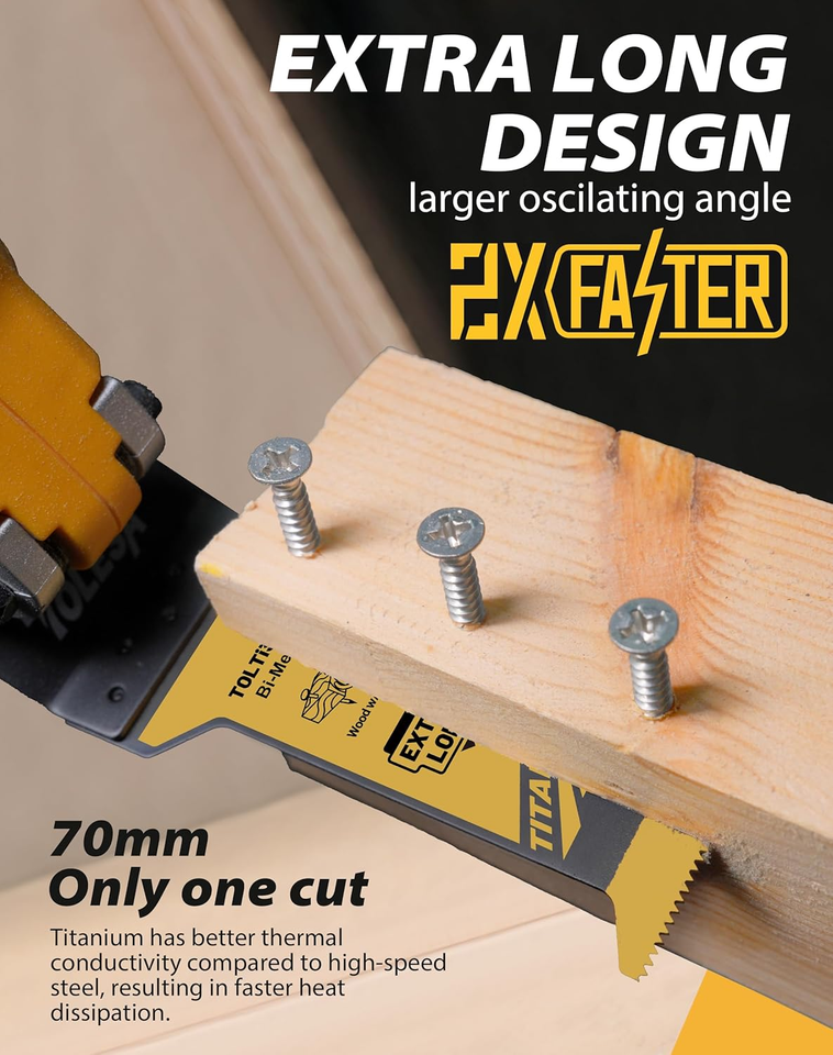 16Pcs Extra-Long Titanium Oscillating Tool Blades, Oscillating Saw ...