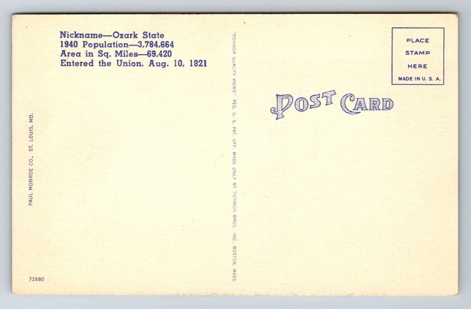 Postcard Large Letter Greetings MO Rarely Used Nickname Linen Unposted ...