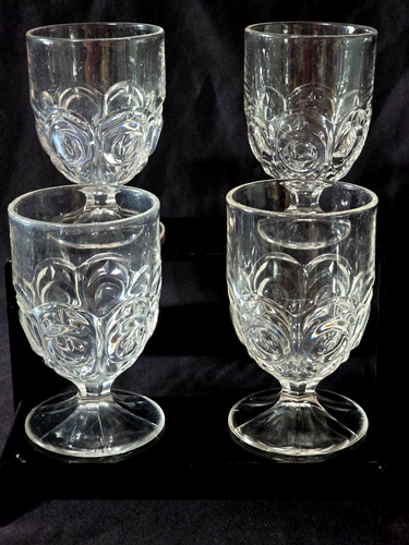 Vintage BRYCE 5" Juice Wine Glass FILLY CLEAR Thumbprint Pattern 8oz ...