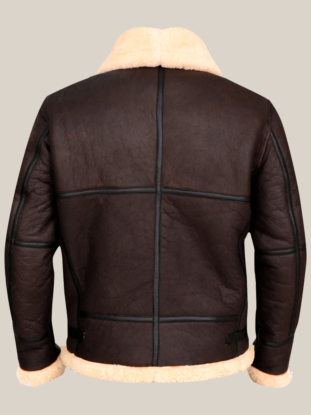 Men’s Aviator Bomber Brown B3 Shearling Sheepskin Leather Pilot Flying ...