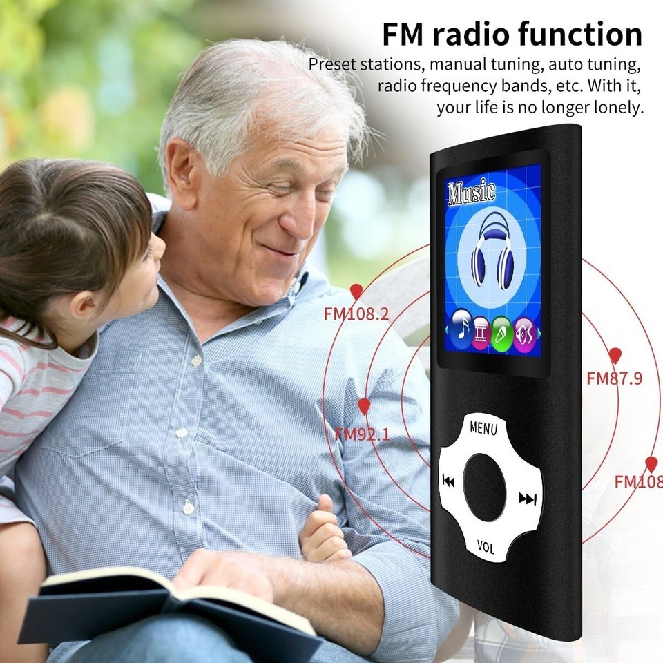 Black Portable 18 Inch LCD MP3 MP4 Player with 64GB Memory and Long ...