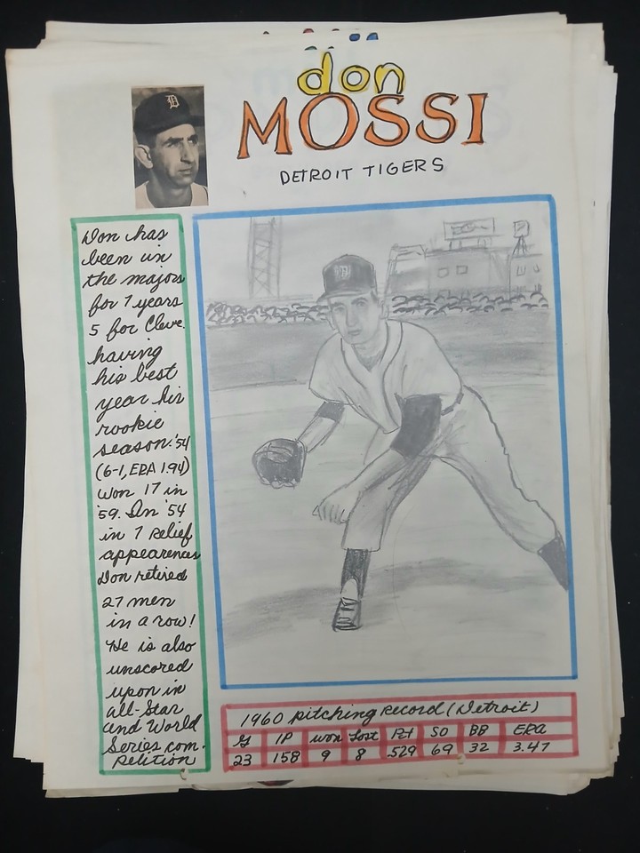 1960 Original Baseball Art - Don Mossi Detroit Tigers 8.5x11 #34 | eBay