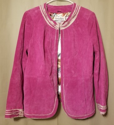 Bradley Bayou - Pink Suede Leather Jacket Hook Front Size M NWT *DC15 ...
