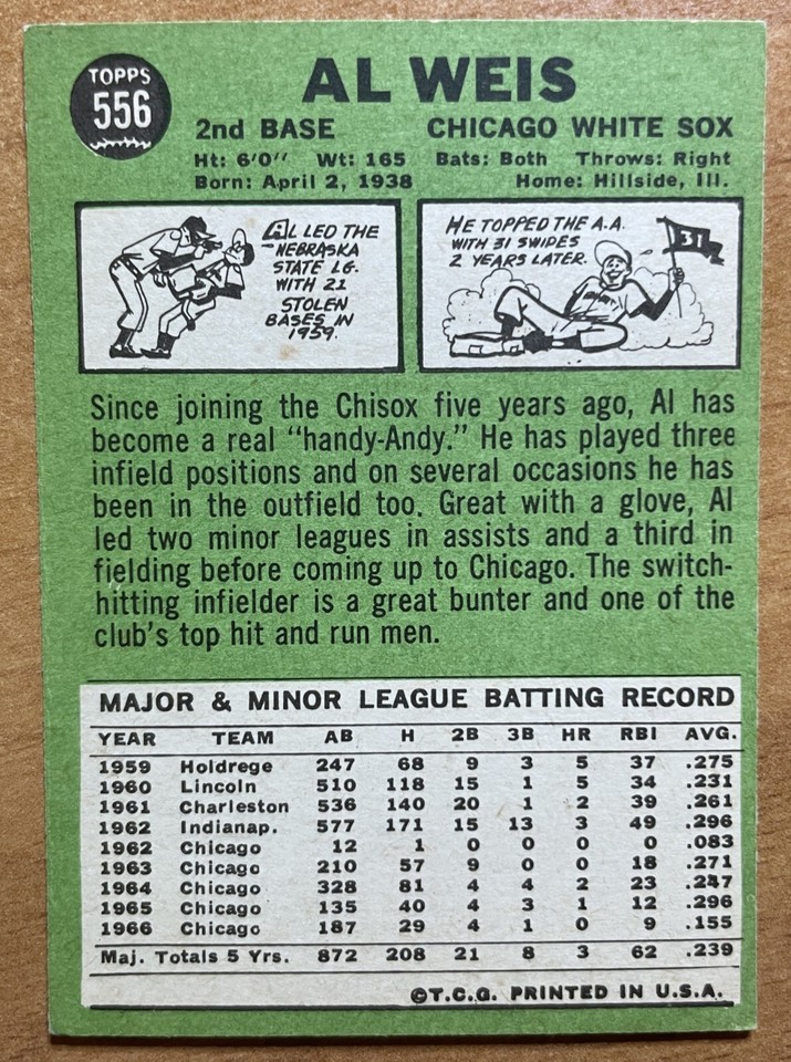 1967 Topps High Number 556 - Al Weis | eBay